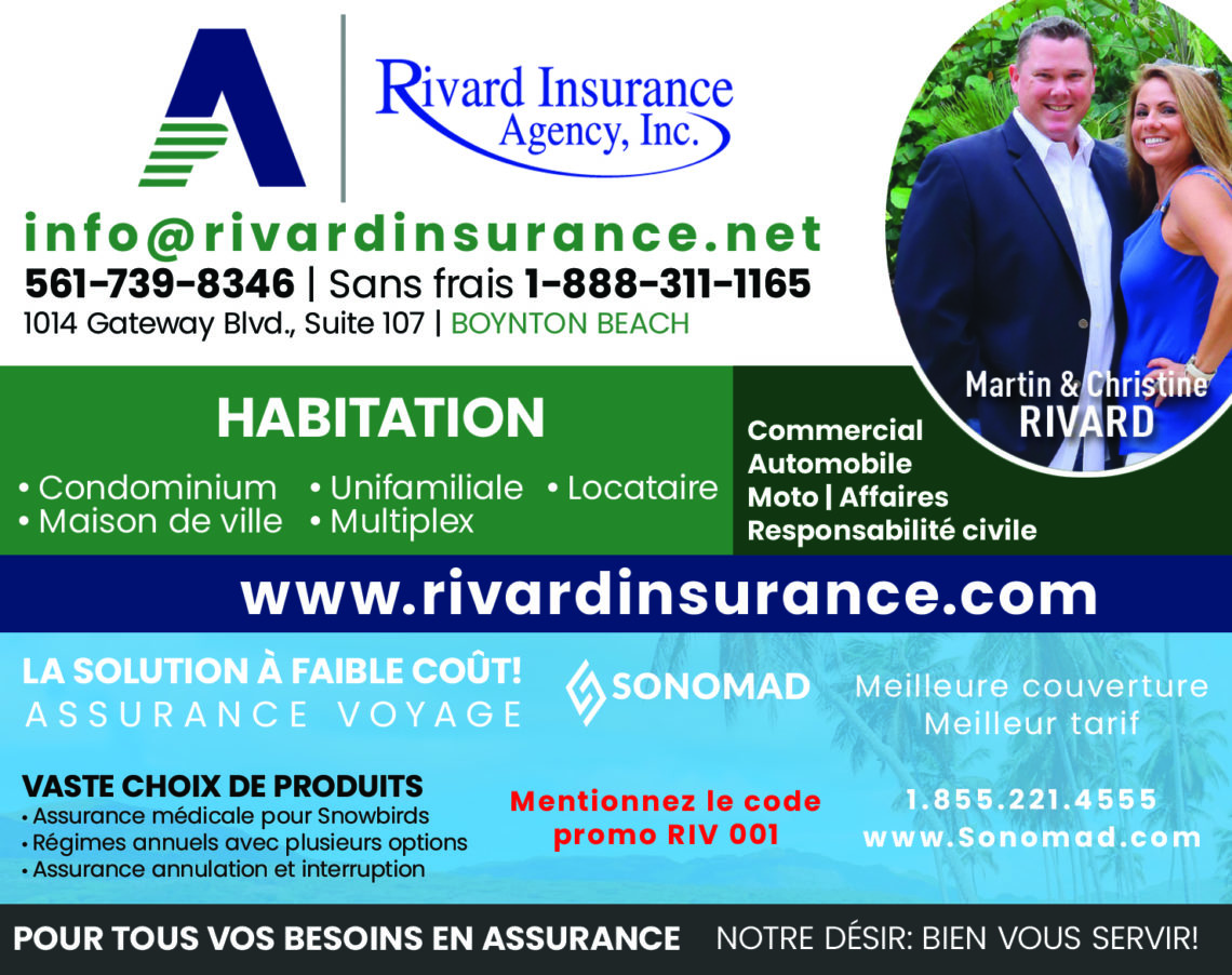 Courtiers en assurance francophone en Floride : Rivard Insurance Agency