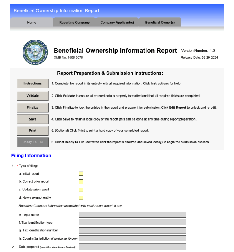 BOI, la déclaration des bénéficiaires d'une entreprise américaine